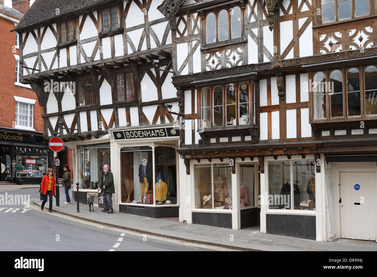 Tudor style half timbered buildings, Ludlow, Shropshire, England, UK ...