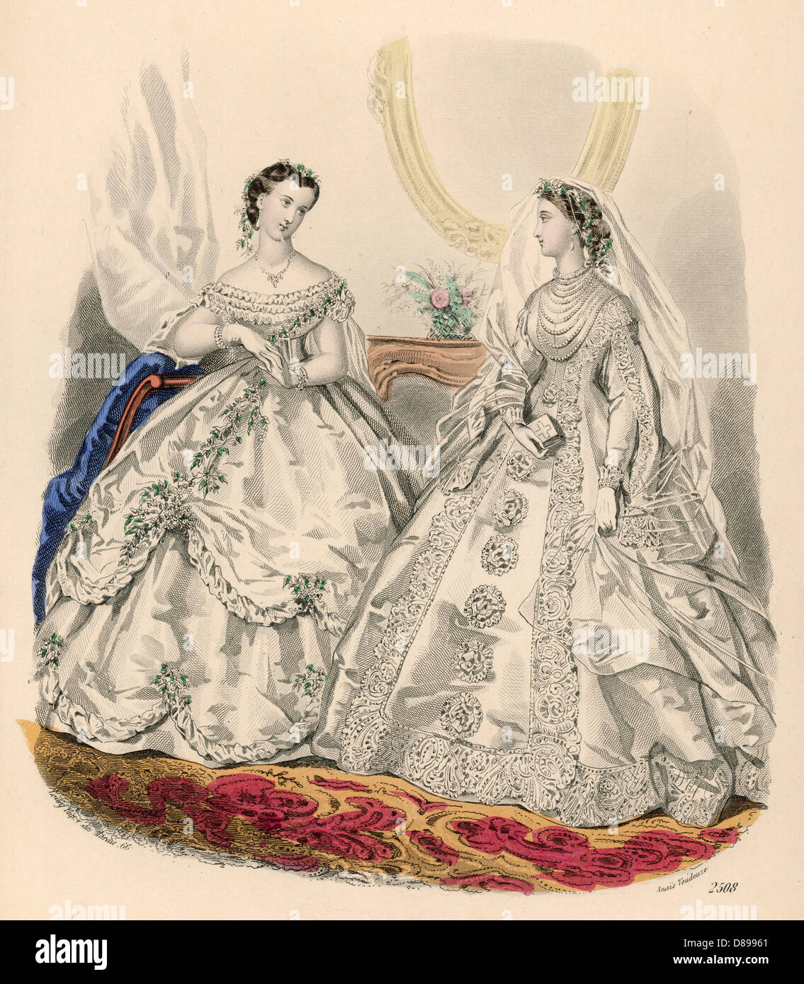 Ball - Evening Dress 1865 Stock Photo - Alamy