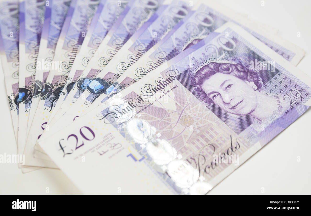 20 pound notes and fan hi-res stock photography and images - Alamy