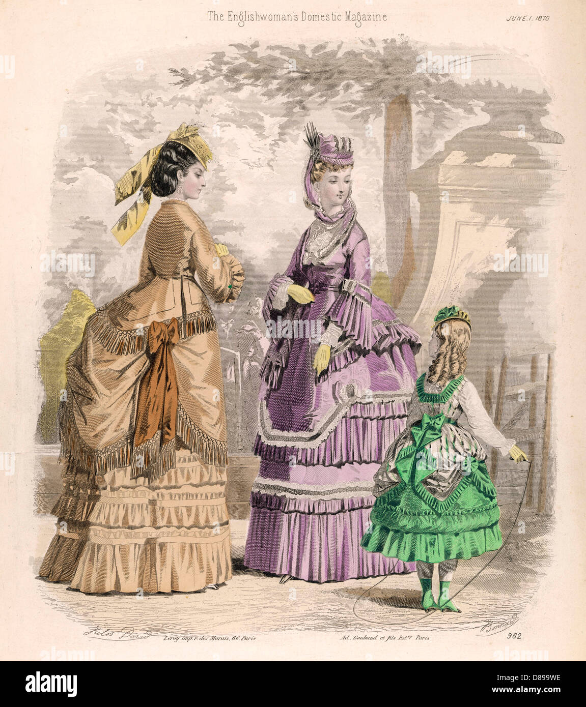 Costume June 1870 Stock Photo - Alamy