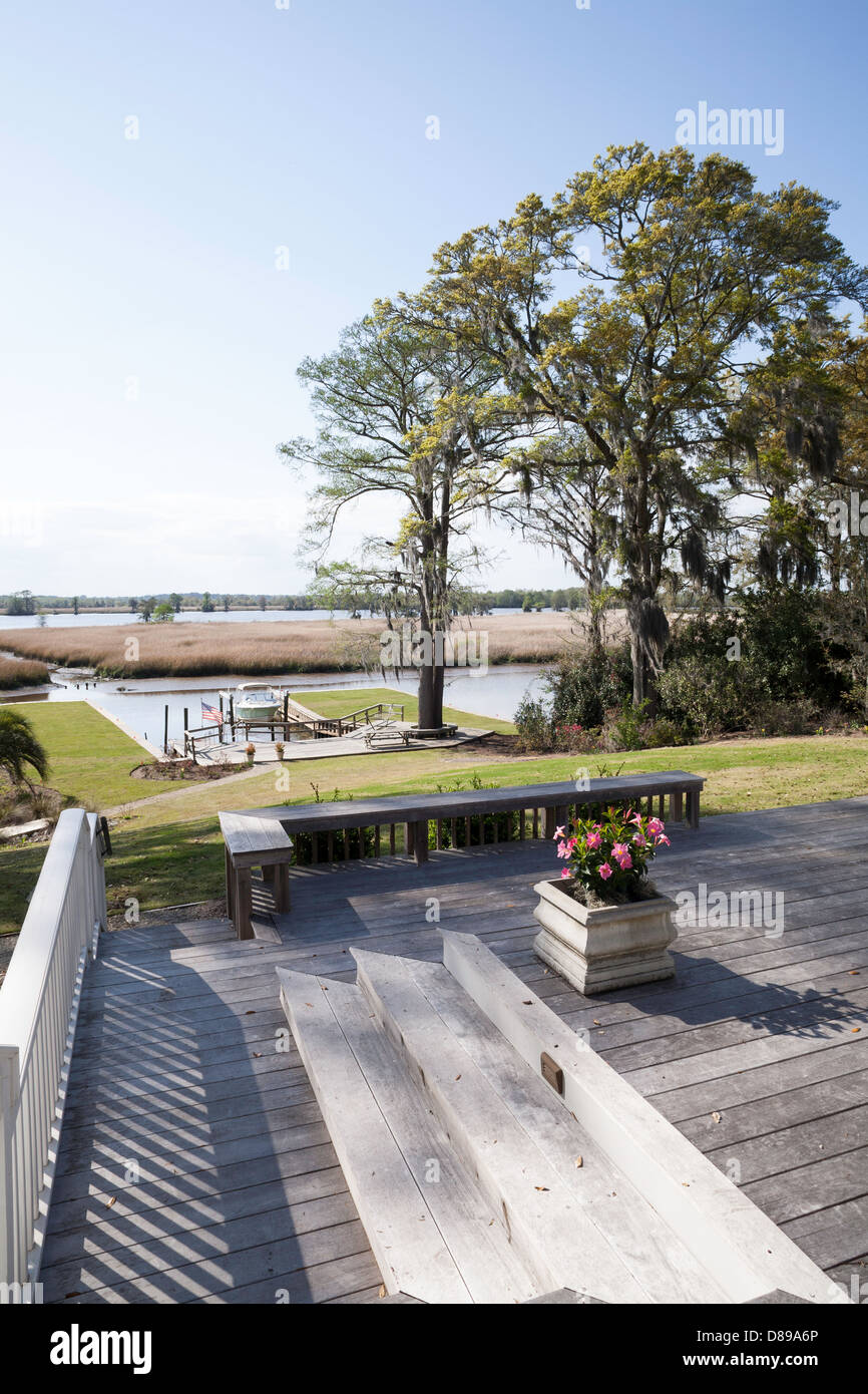 Huge Wooden Deck , House, USA Stock Photo - Alamy