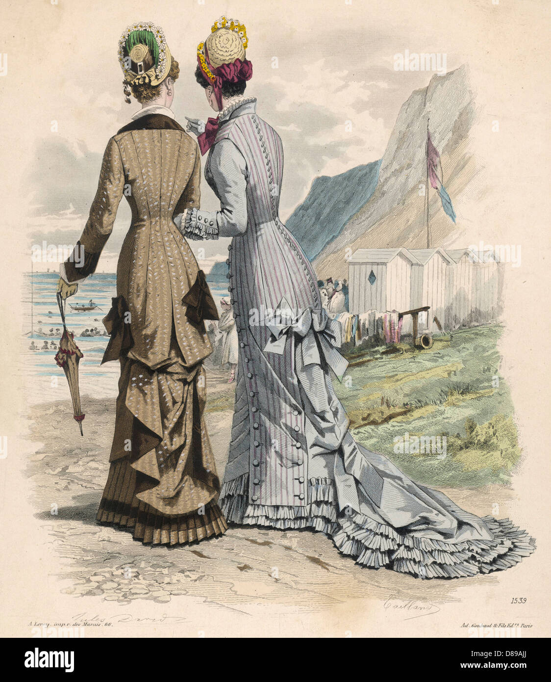 Seaside Fashions 1878 Stock Photo - Alamy