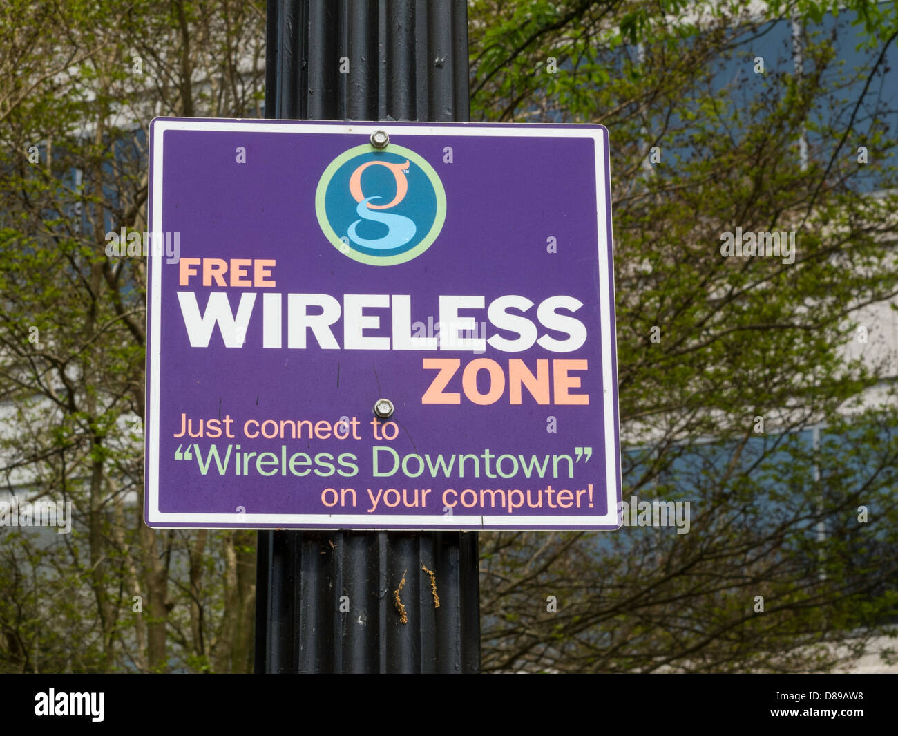 Free Wireless Sign, Downtown Greenville, SC, USA Stock Photo - Alamy