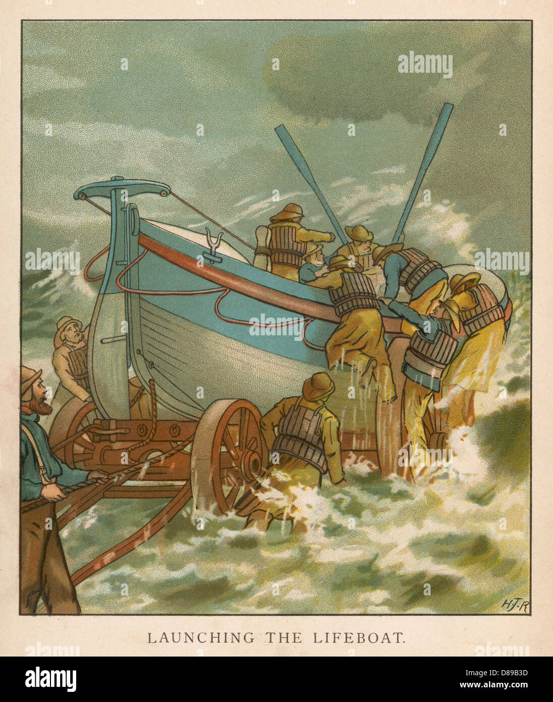 Launching the Lifeboat Stock Photo - Alamy