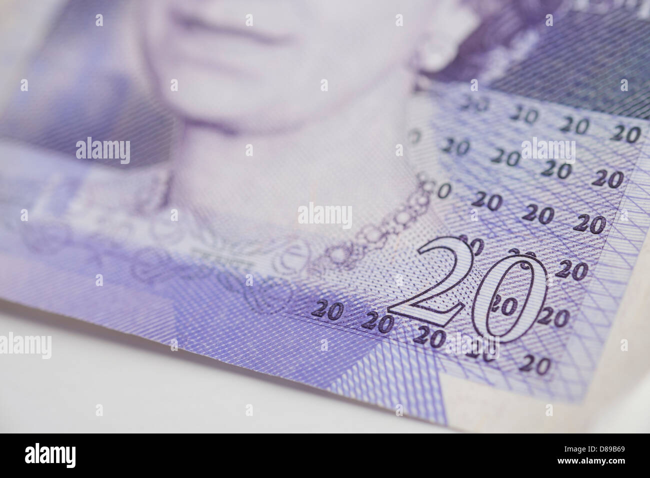 A close up of a twenty pound note Stock Photo - Alamy