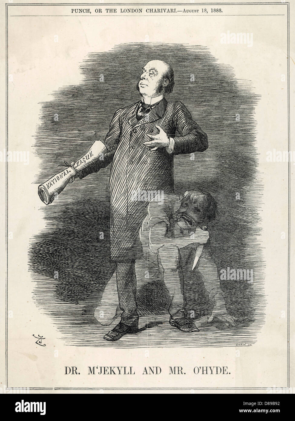Cartoon, Dr M'Jekyll and Mr O'Hyde (Ireland Stock Photo - Alamy