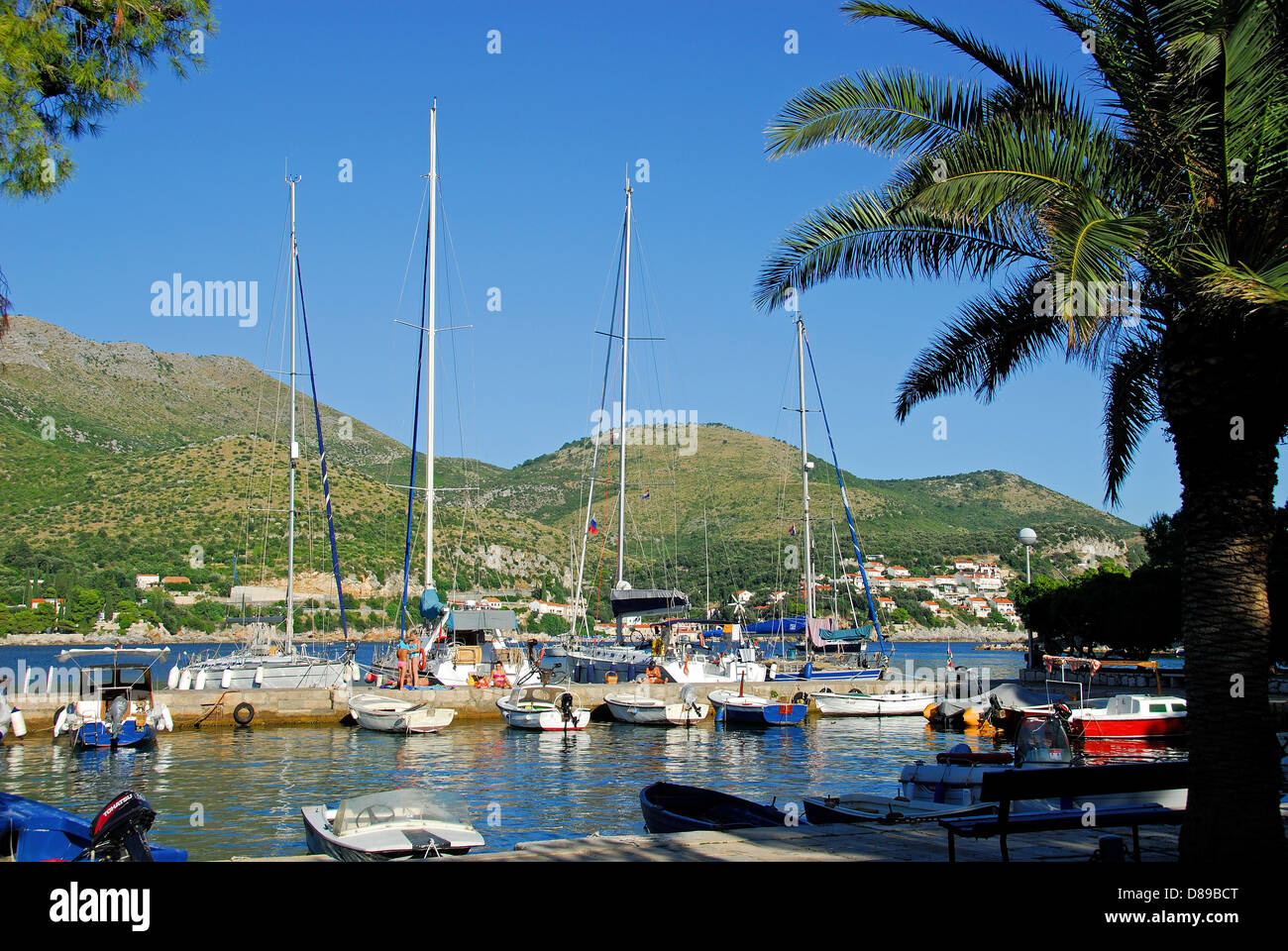 CROATIA. The harbour in the seaside village of Zaton Veliki in Zaton ...