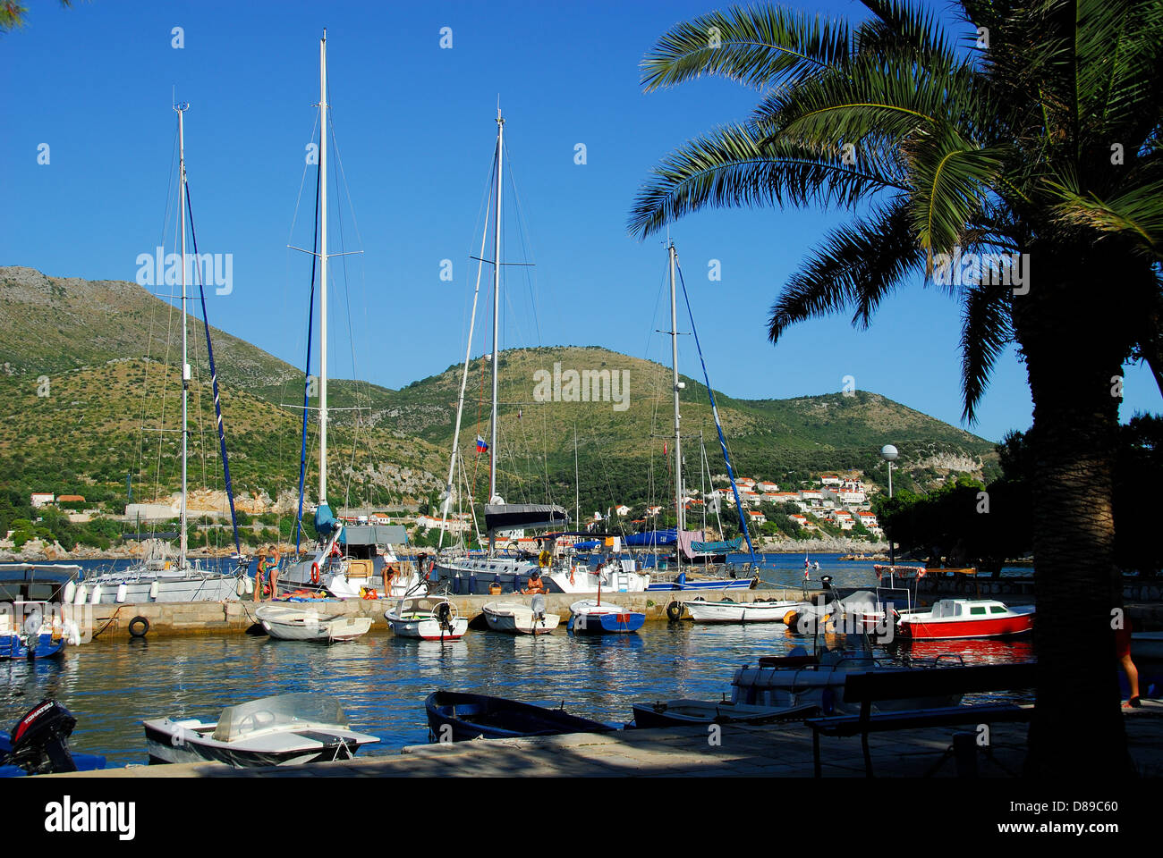 CROATIA. The harbour in the seaside village of Zaton Veliki in Zaton ...