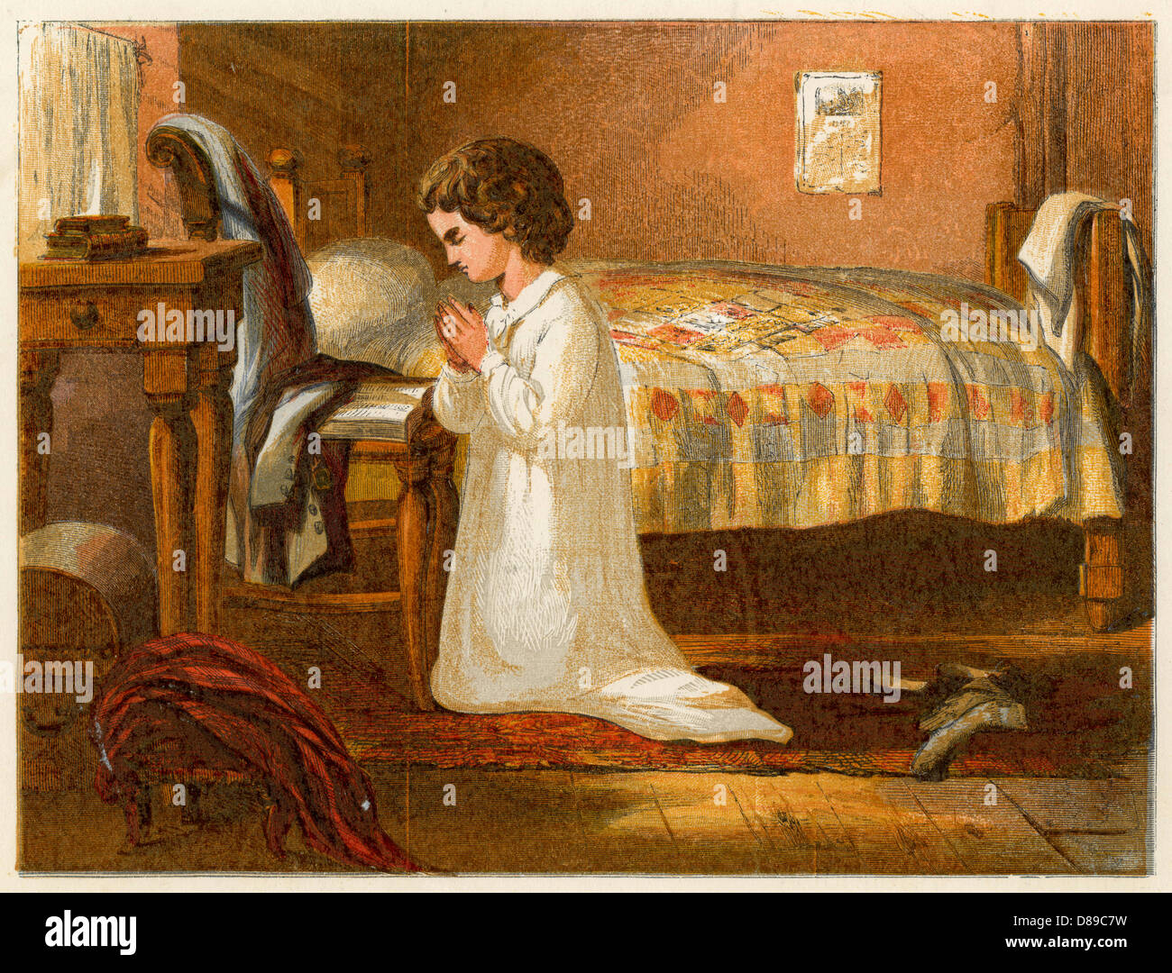 CHILD PRAYING C1850 Stock Photo - Alamy