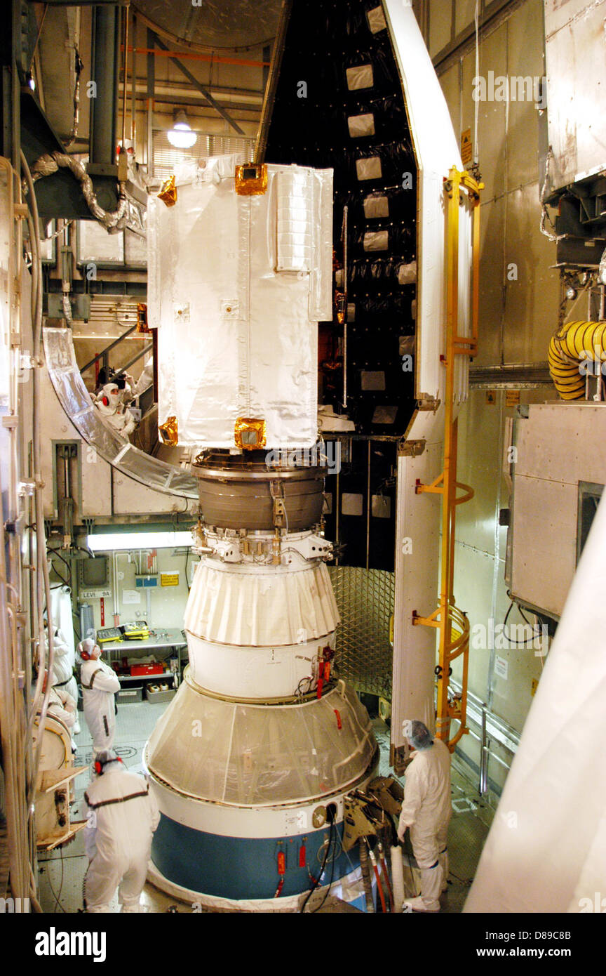 The Delta II rocket’s H fairing was installed around the MESSENGER ...