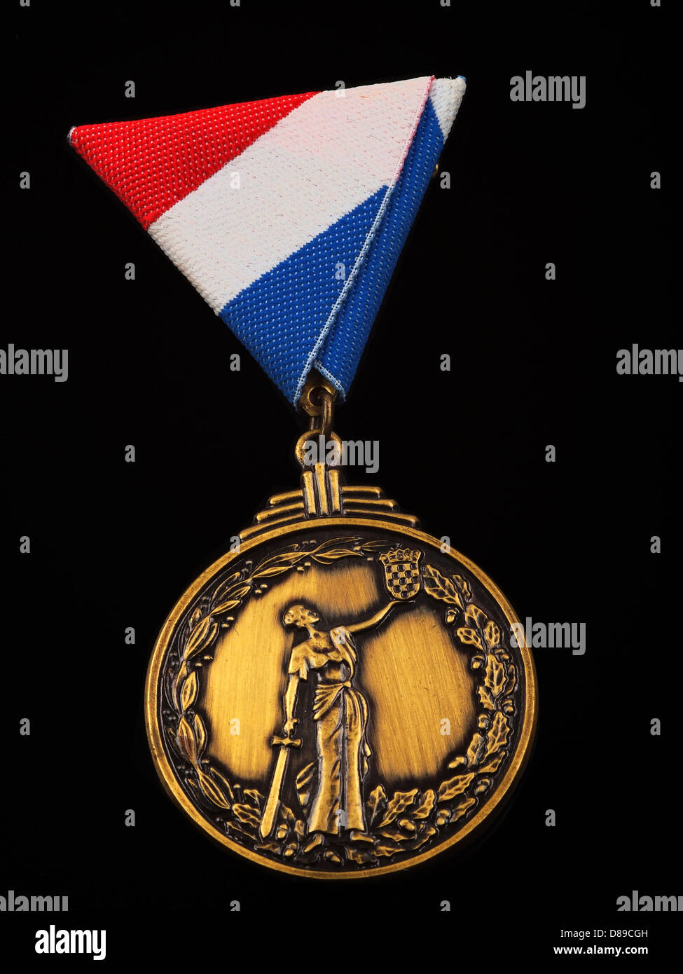 bronze medal for war heroes,isolated on black background Stock Photo ...
