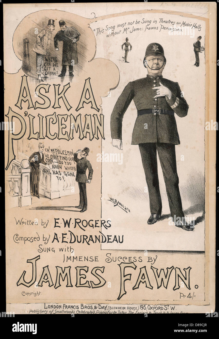 A Policeman - Music Sheet Stock Photo - Alamy