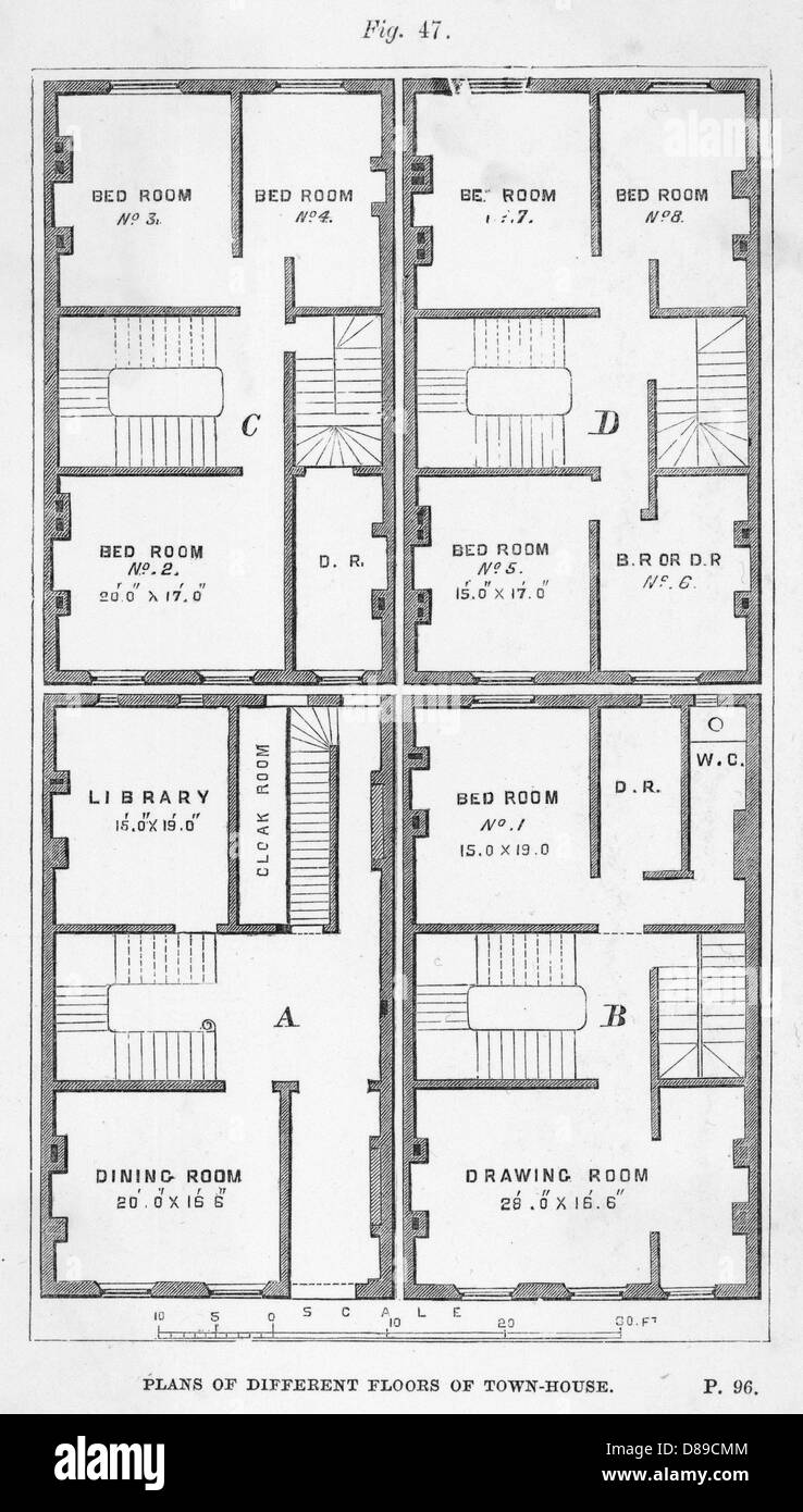 PLAN OF TOWN-HOUSE Stock Photo - Alamy