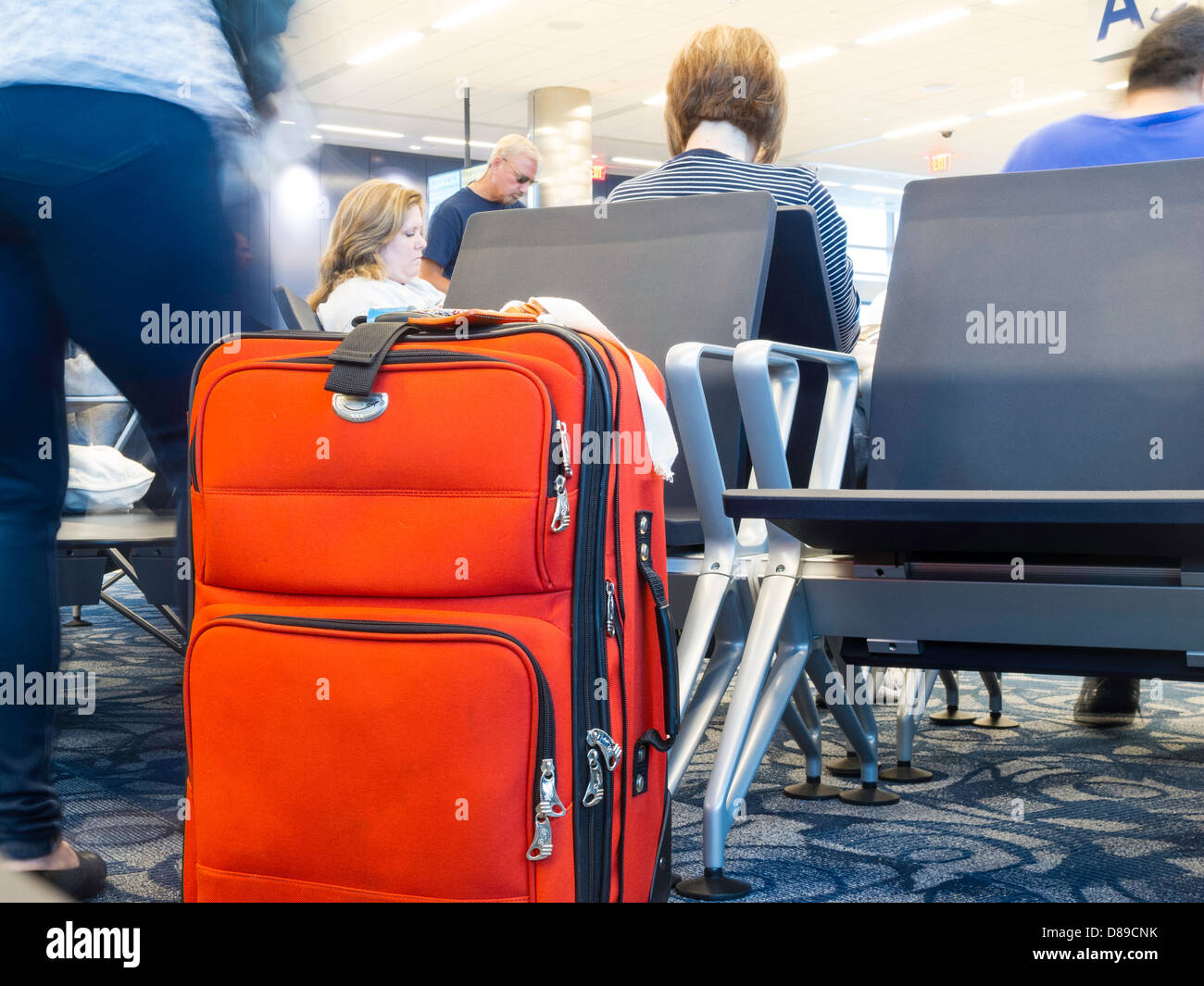 Luggage at a Gate Waiting Area, Myrtle Beach International Airport, SC ...