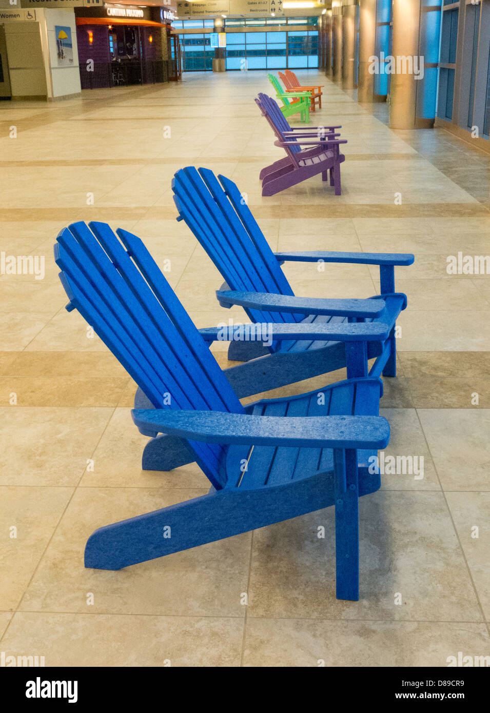 Adirondack Chairs in concourse Area, Myrtle Beach International Airport ...