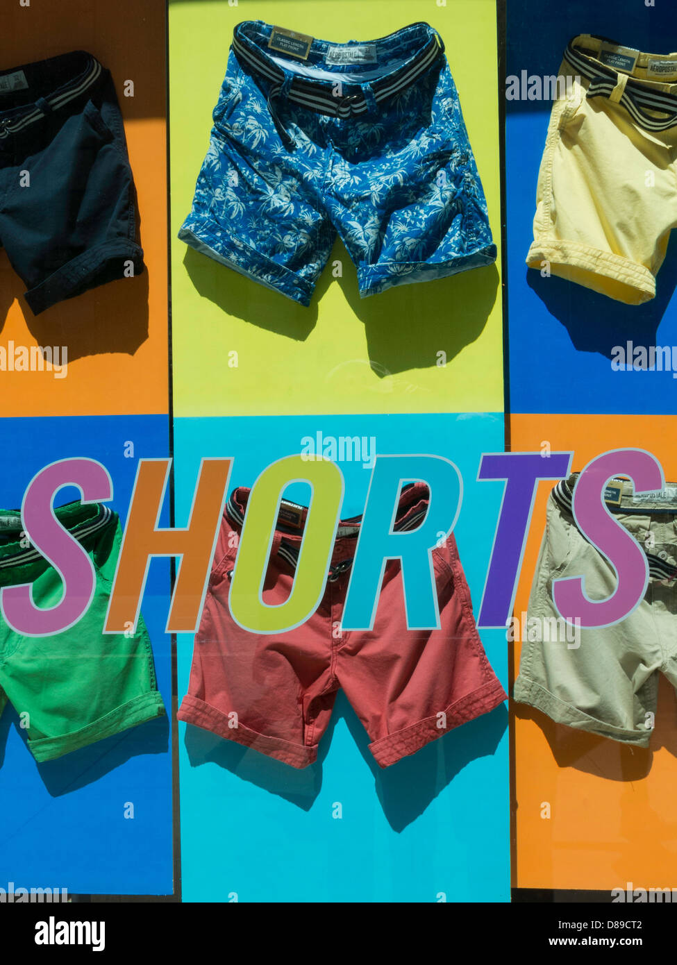 Window Display of Shorts at Aeropostale, NYC Stock Photo - Alamy