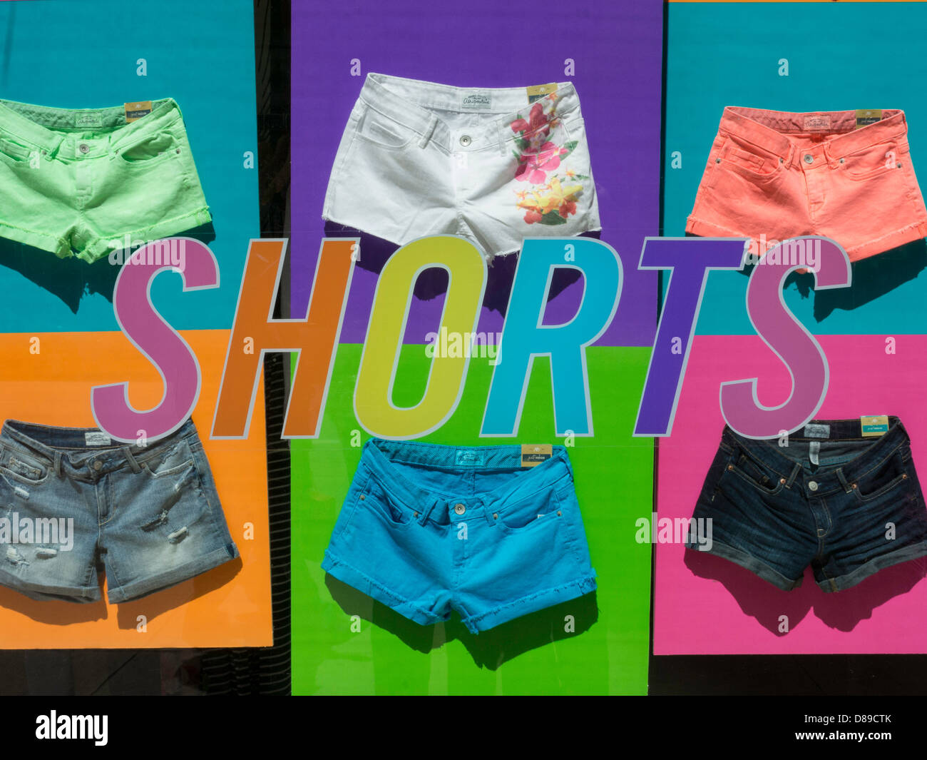 Window Display of Shorts at Aeropostale, NYC Stock Photo - Alamy