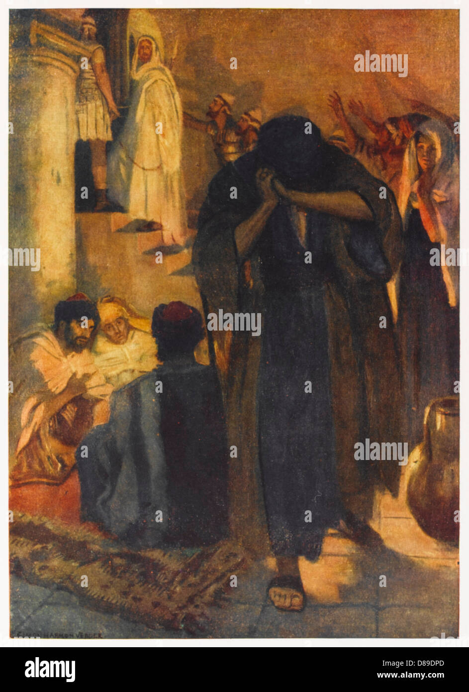 Peter Denies Jesus Stock Photo - Alamy