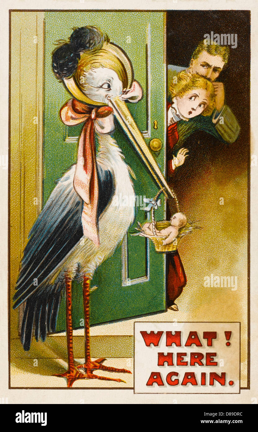 BABY BROUGHT BY STORK Stock Photo - Alamy