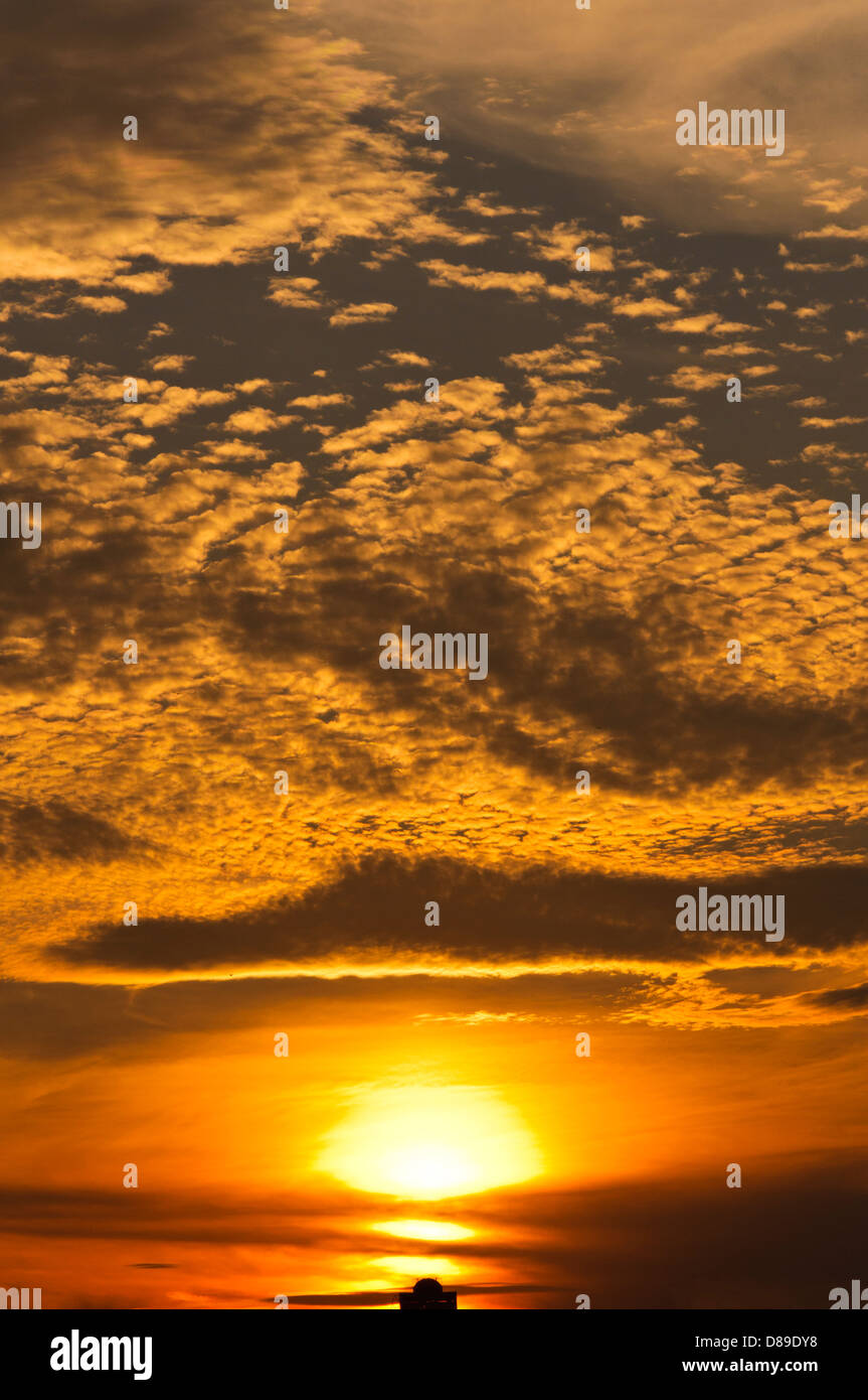 Sunset over the building Stock Photo - Alamy