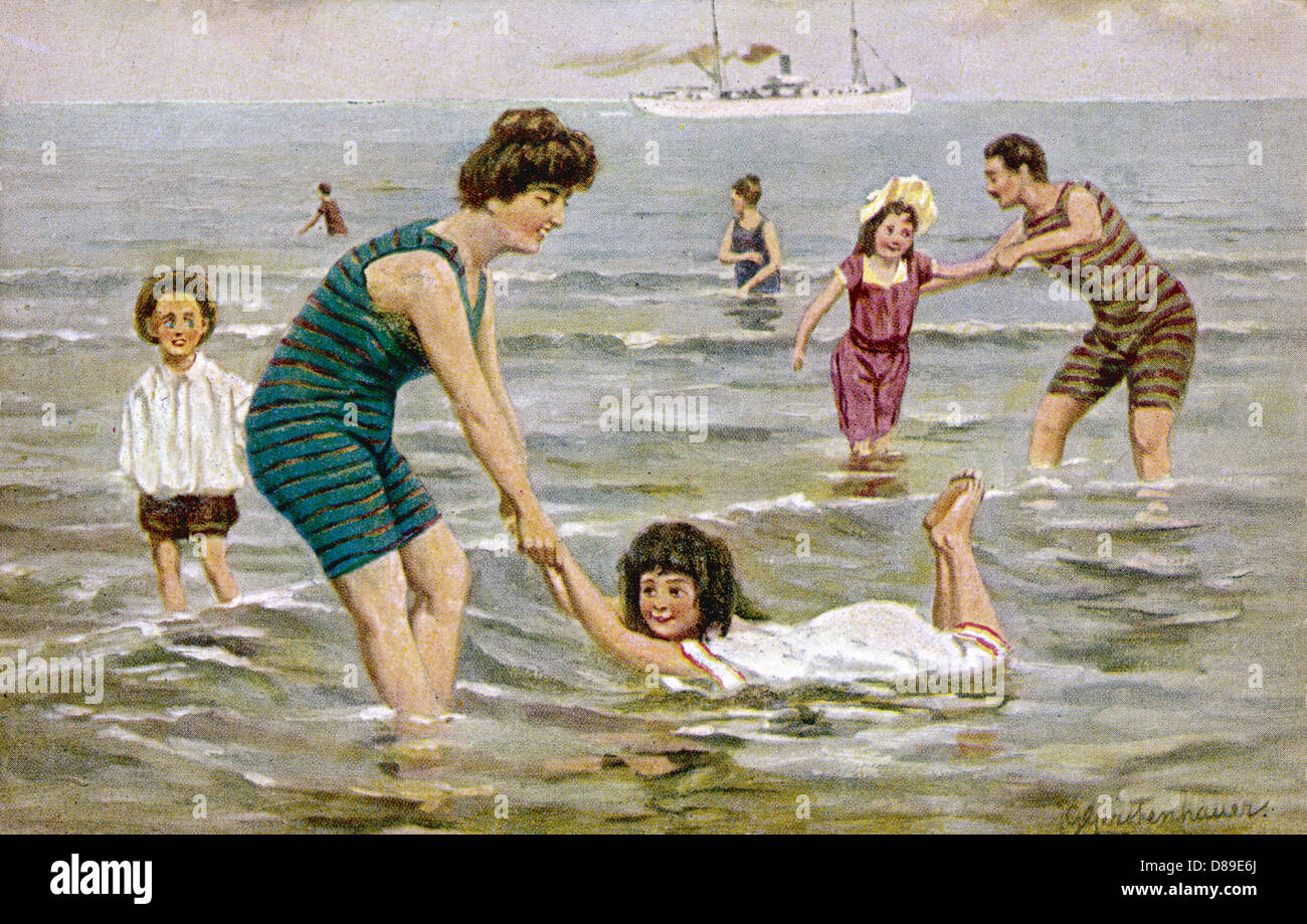 Dutch Family on Beach Stock Photo - Alamy