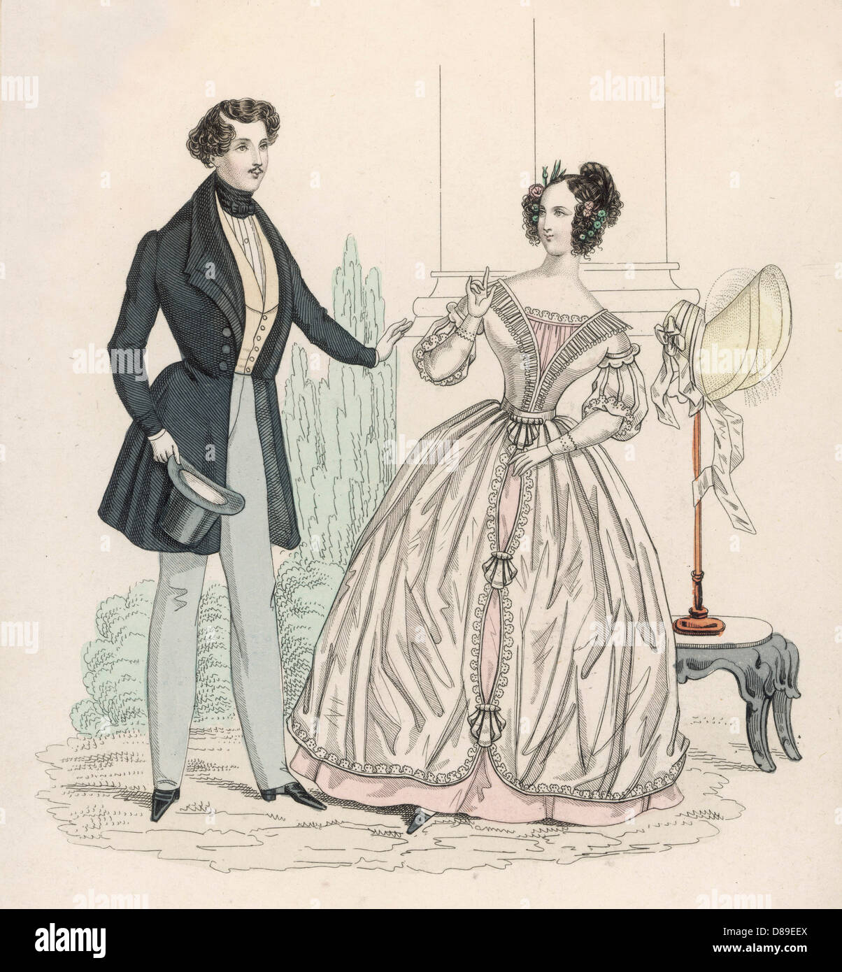 Fashionable Couple 1837 Stock Photo - Alamy