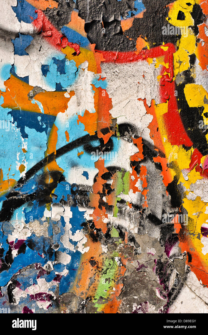 Colorful wall cracked background Stock Photo - Alamy