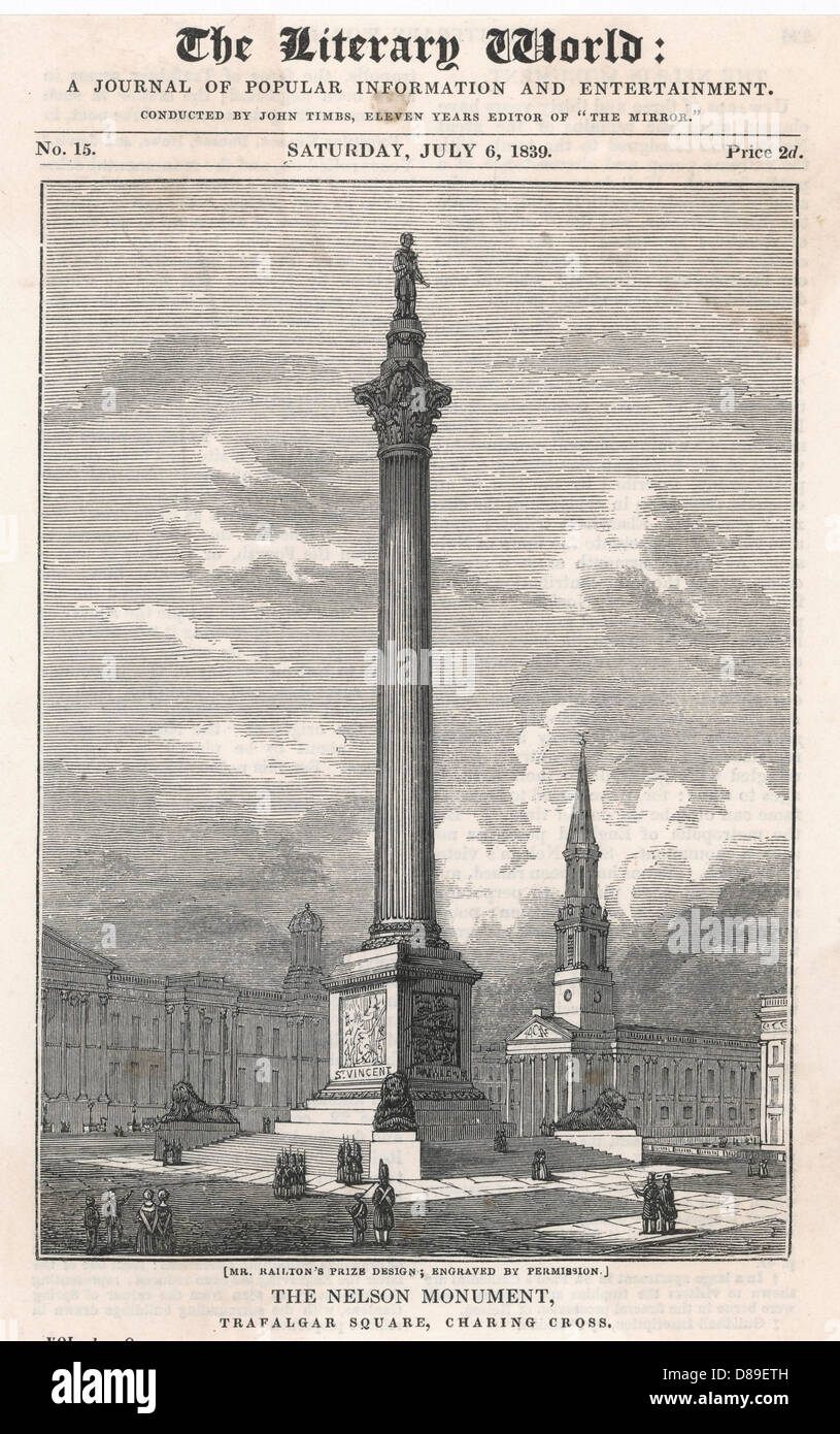 Nelson's Column, 1839 Stock Photo - Alamy