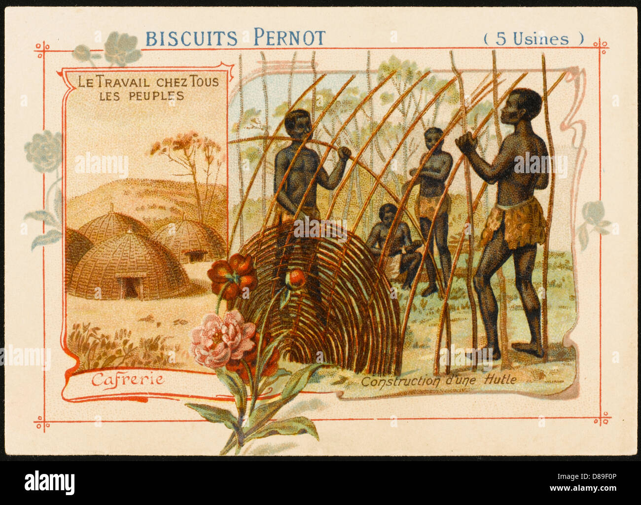 Kaffirs Making Huts Stock Photo - Alamy