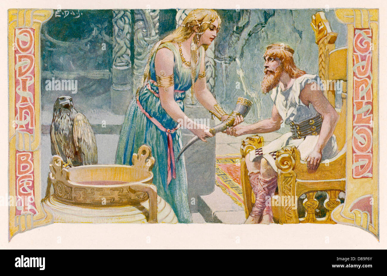 Odin And Gunnlod Stock Photo - Alamy