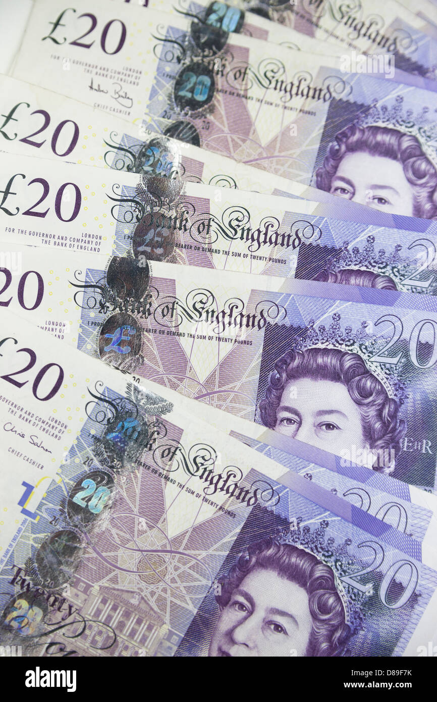 Twenty pound notes from the bank of England Stock Photo - Alamy