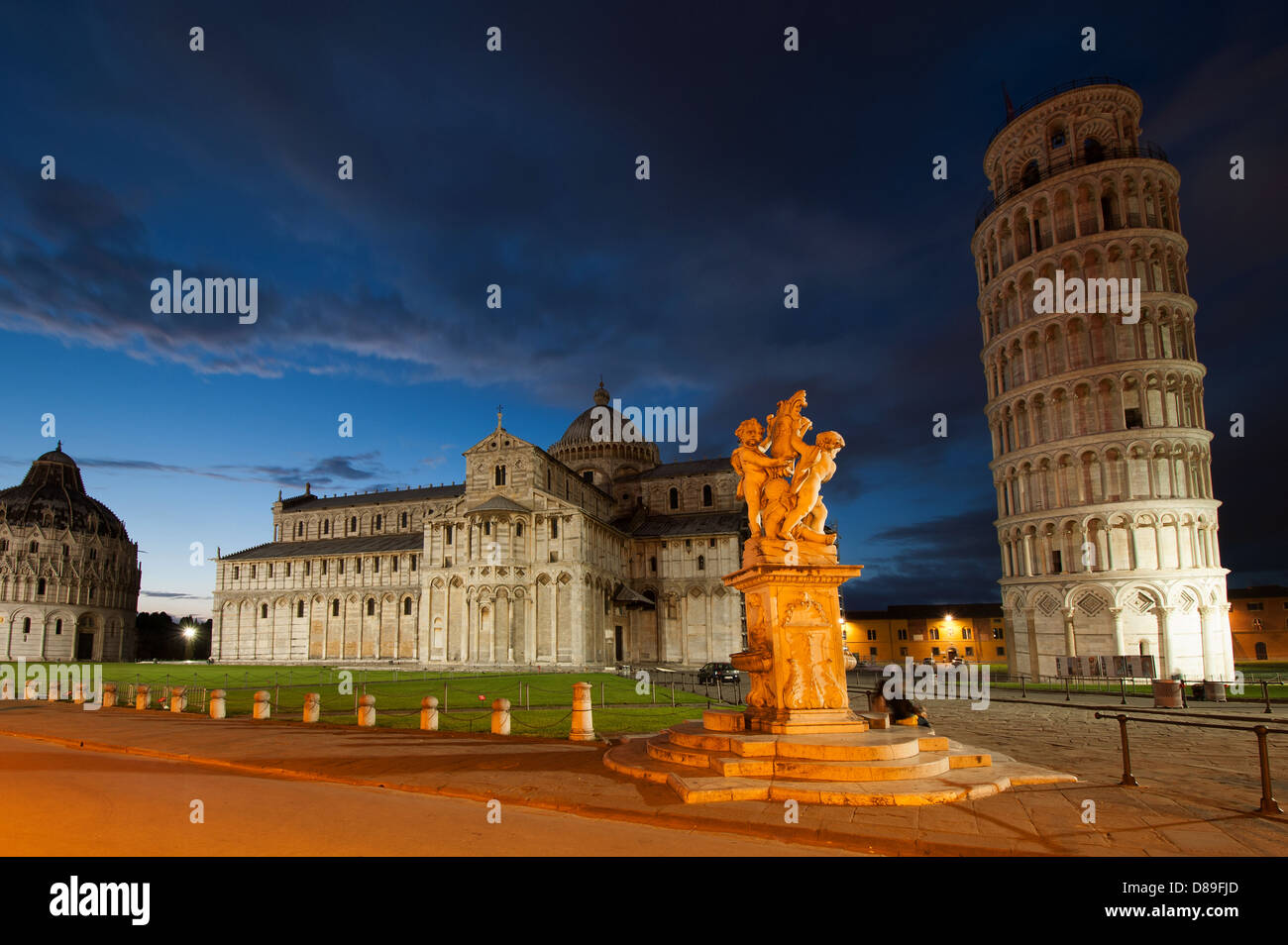 The Baptistery and Duomo, Leaning Tower of Pisa, Piazza dei Miracoli ...