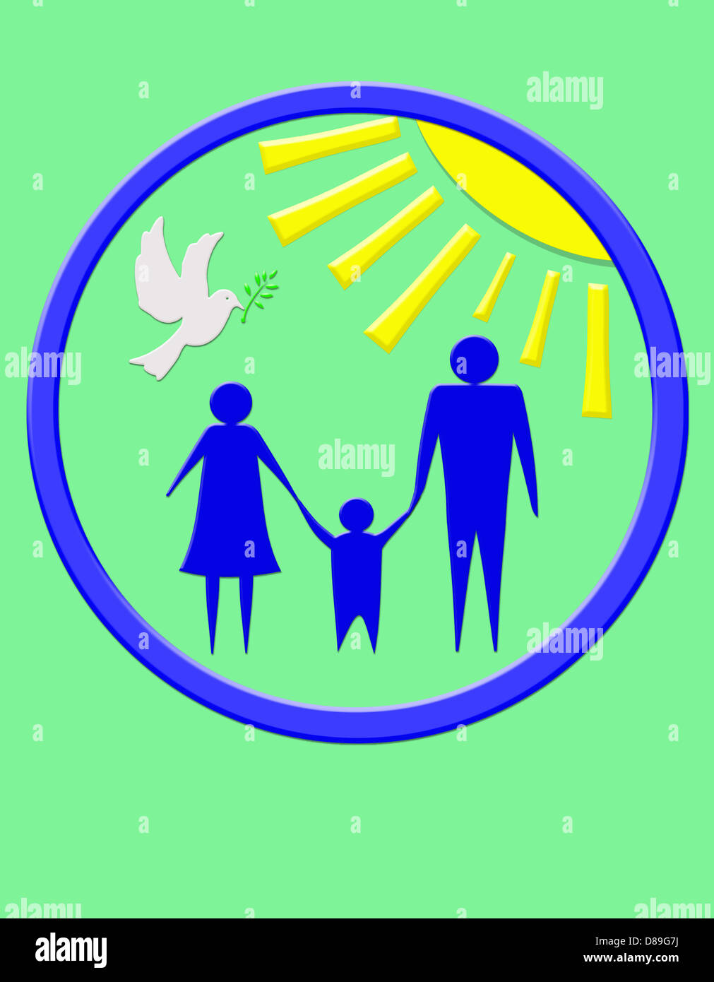 Illustration of family of three persons father, mother and child Stock ...