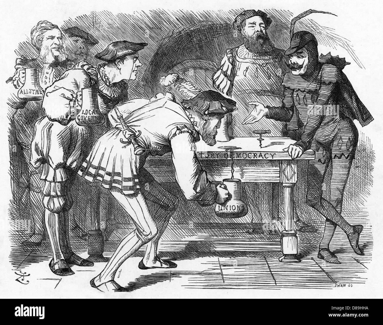 Cartoon, Little Mephistopheles (Randolph Churchill Stock Photo - Alamy