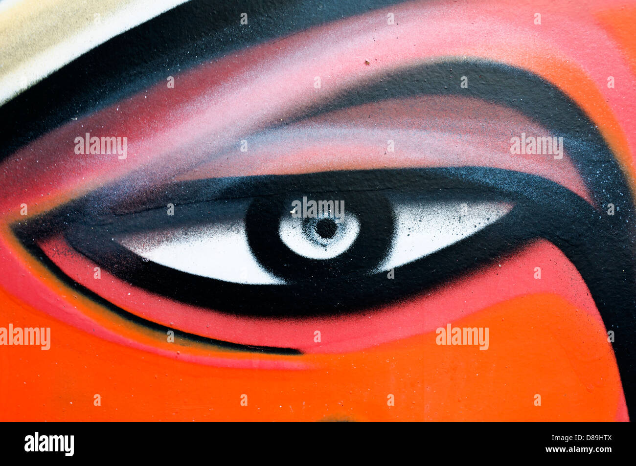 Eye wall graffiti background Stock Photo - Alamy