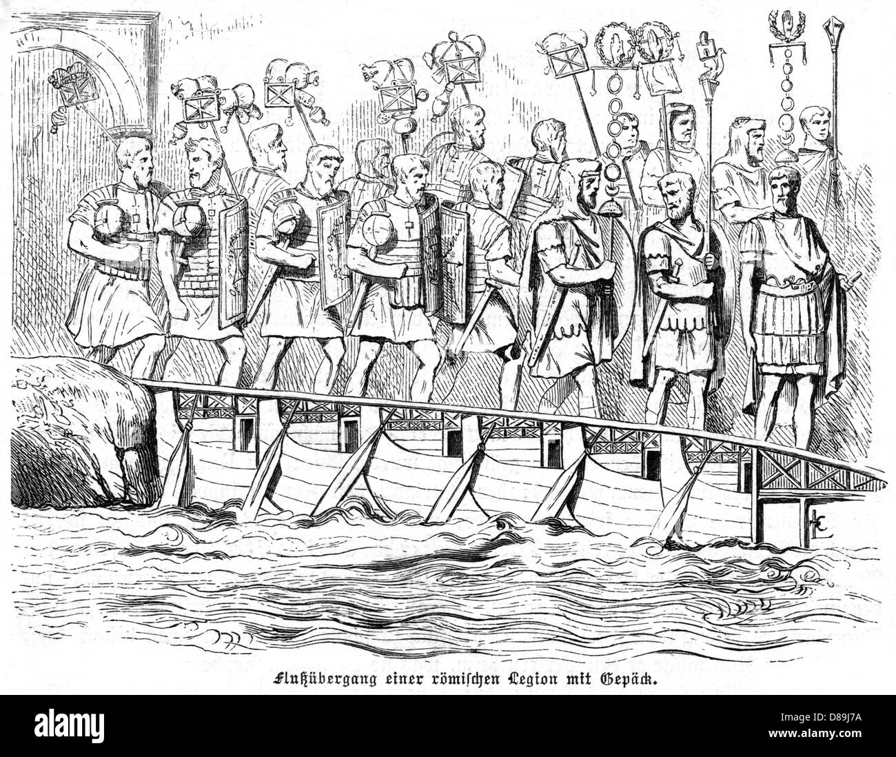 ROMAN BRIDGE OF BOATS Stock Photo - Alamy