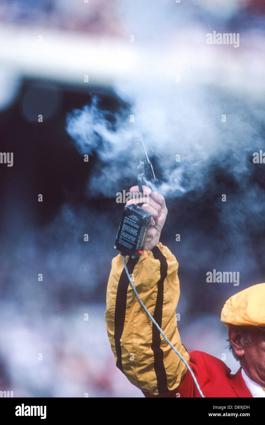 Detail of f track and field relay starter's pistol Stock Photo - Alamy