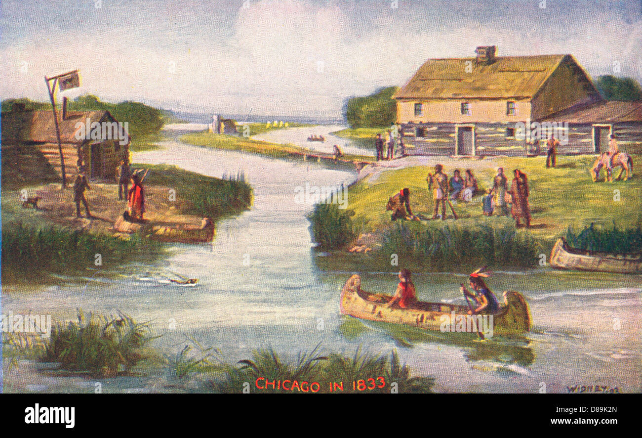 CHICAGO IN 1833 Stock Photo - Alamy
