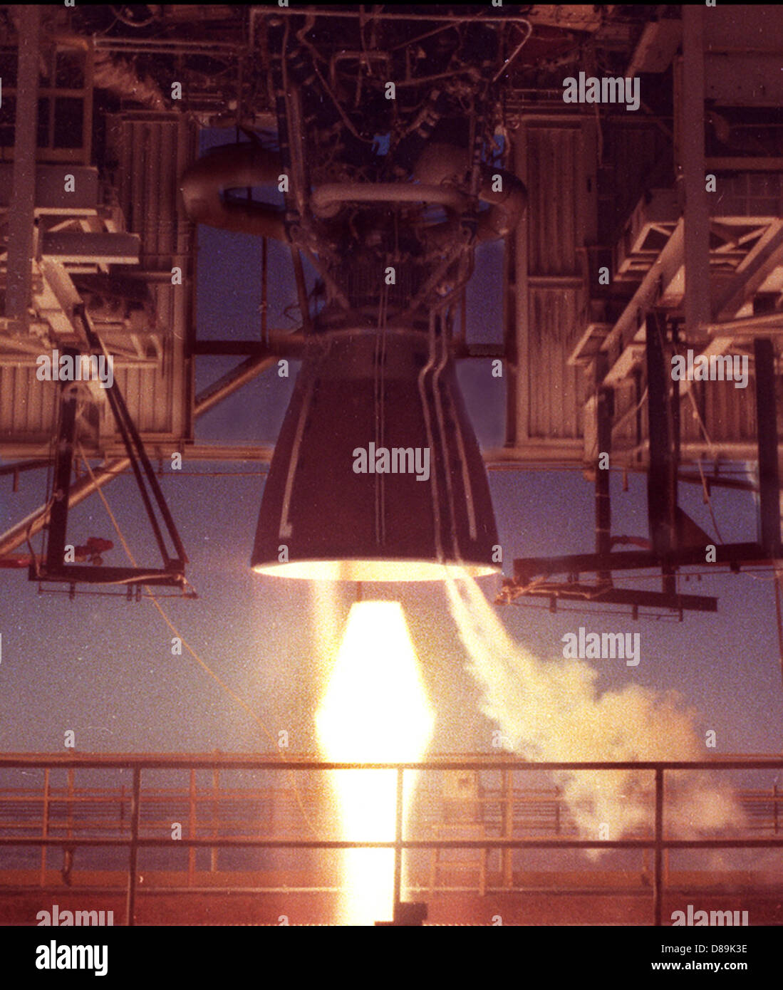 The RS-68 rocket engine, developed by NASA, is used to propel ...
