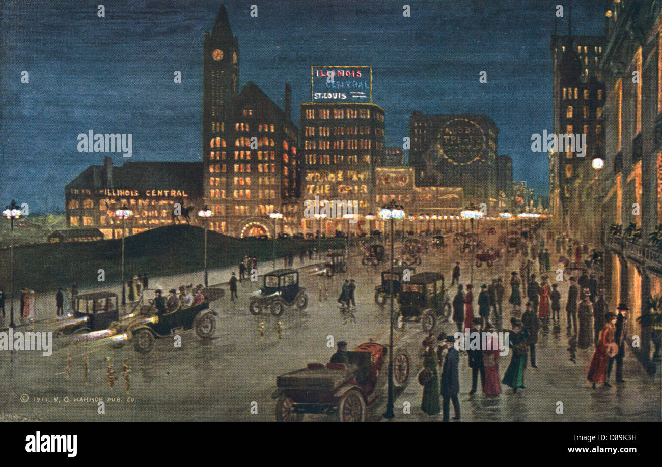 CHICAGO AT NIGHT Stock Photo - Alamy