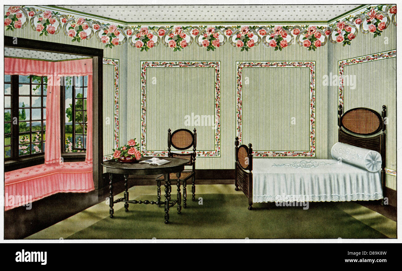 ENGLISH BEDROOM 1912 Stock Photo - Alamy