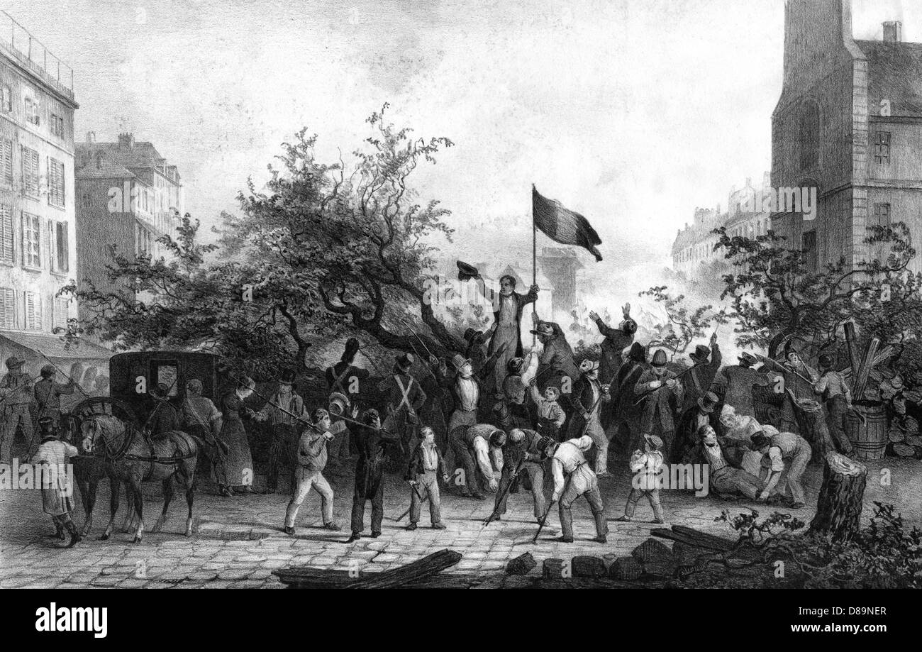 PARIS BARRICADE 1830 Stock Photo - Alamy