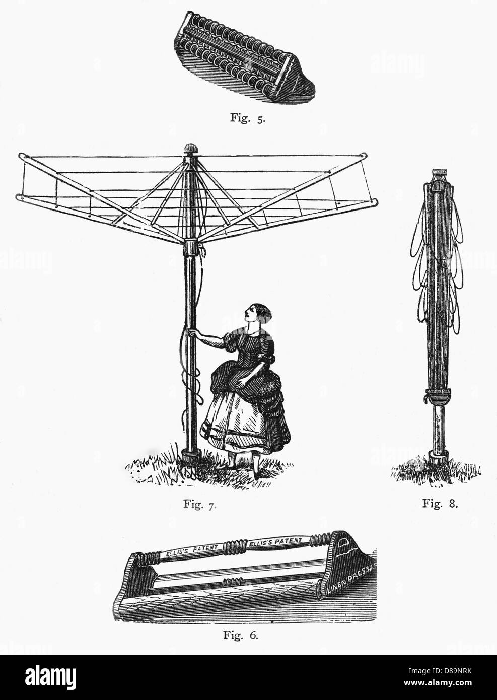 Line of clothes drying Cut Out Stock Images & Pictures - Alamy