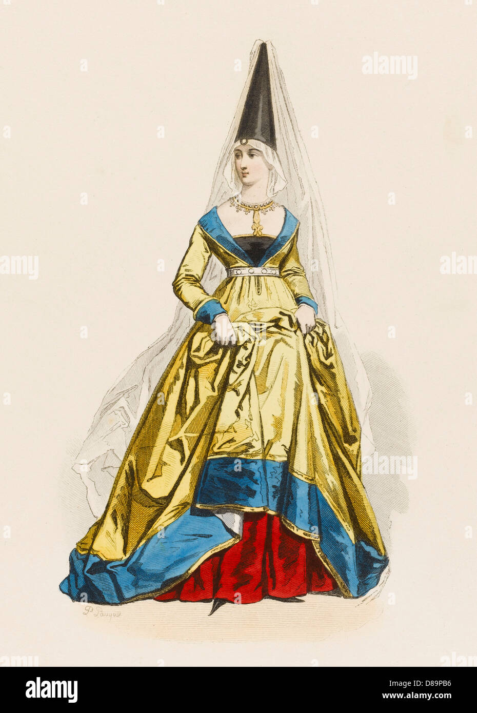 French Court Lady 15th century Stock Photo - Alamy