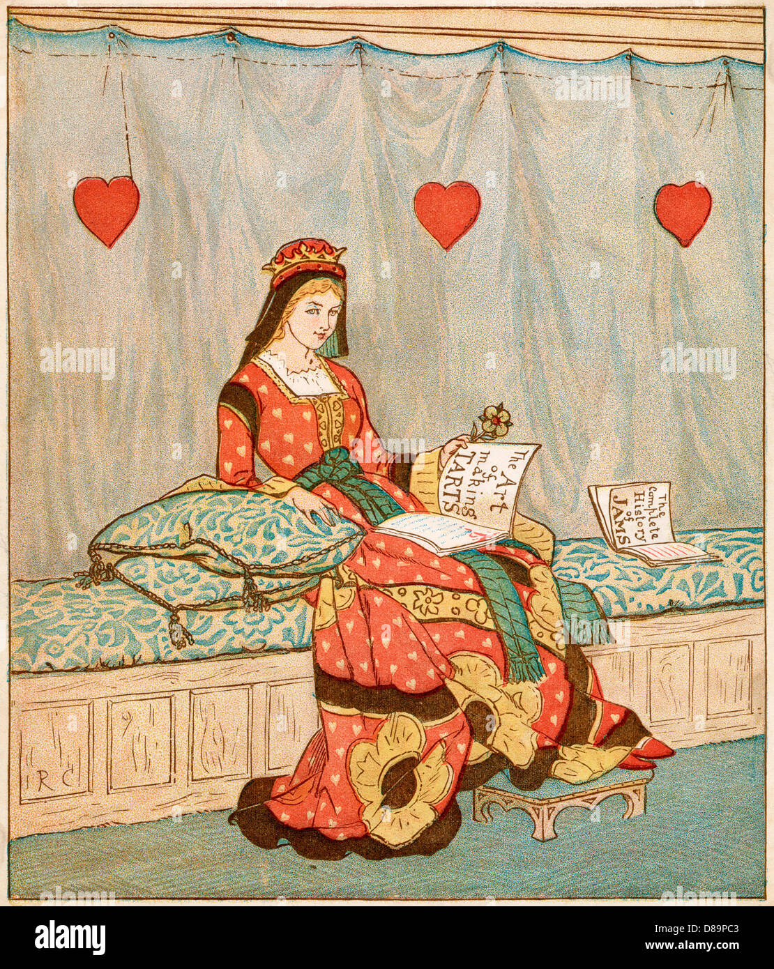 Nursery, rhyme, The Queen of Hearts, Caldecott, 1 of 8 Stock Photo - Alamy