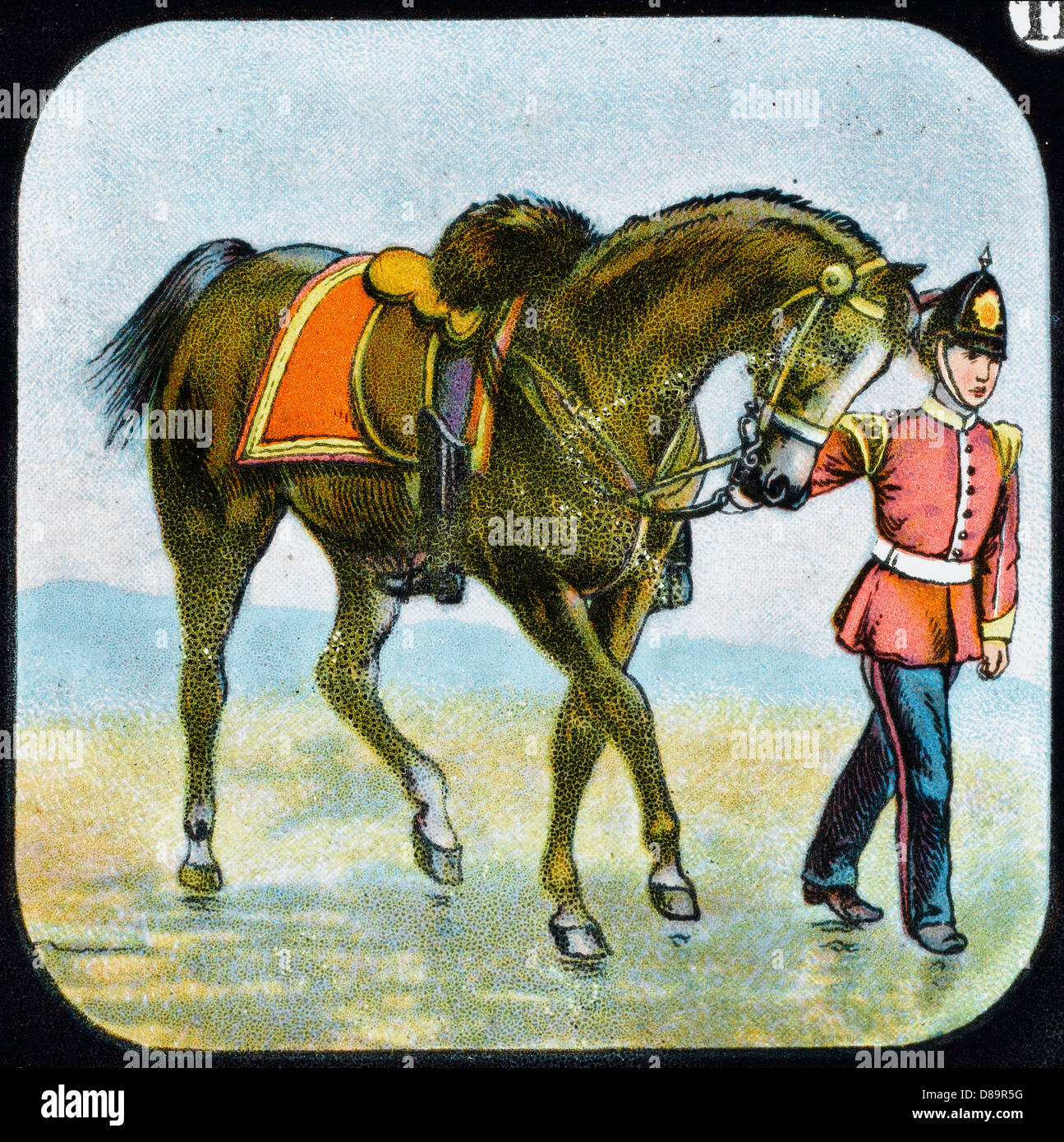 SOLDIER LEADING A HORSE Stock Photo - Alamy