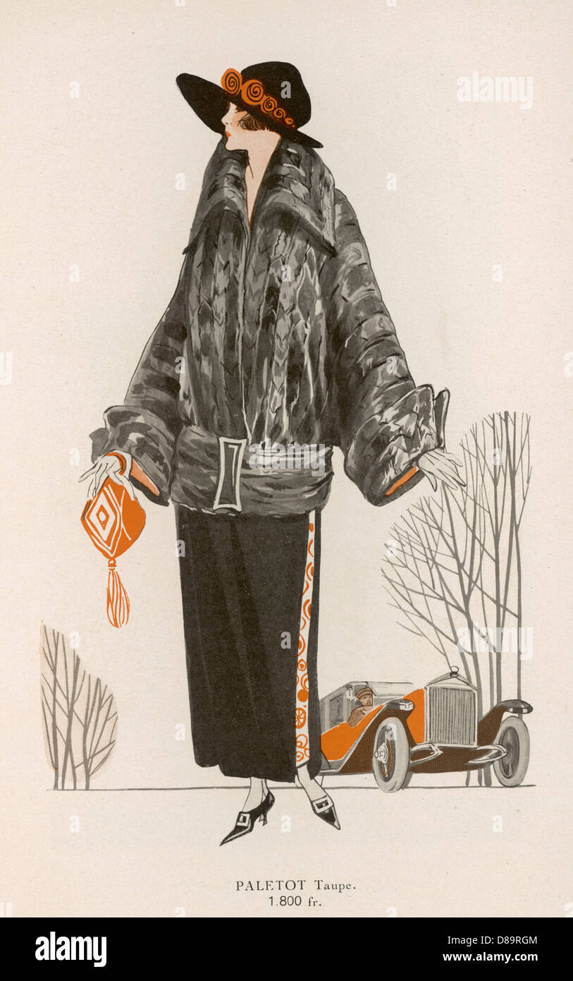 Mole Fur Short Coat 1922 Stock Photo - Alamy