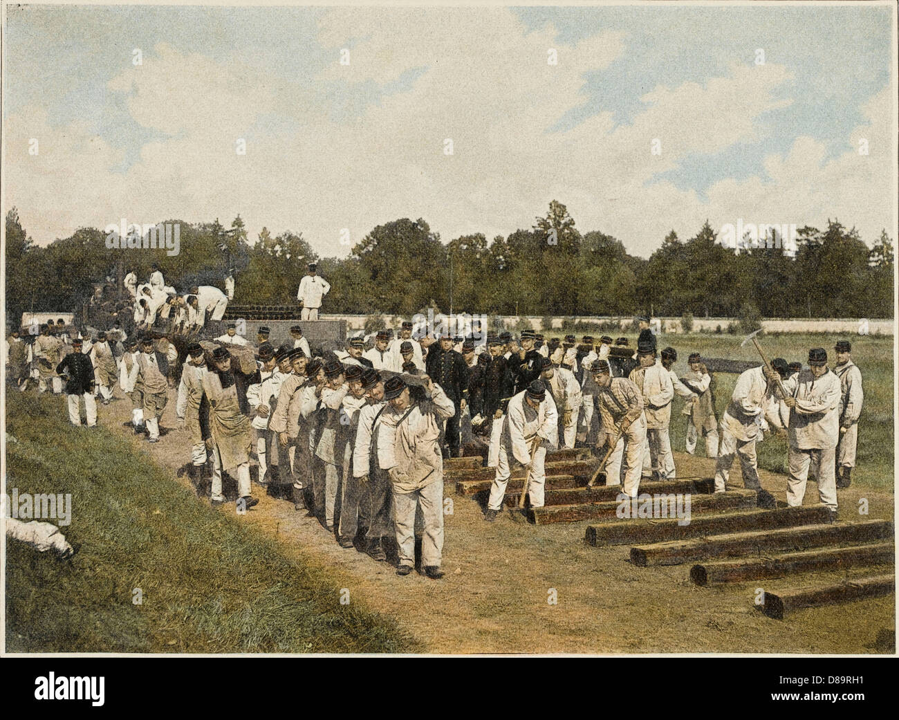 FRENCH LAY A RAILWAY Stock Photo - Alamy