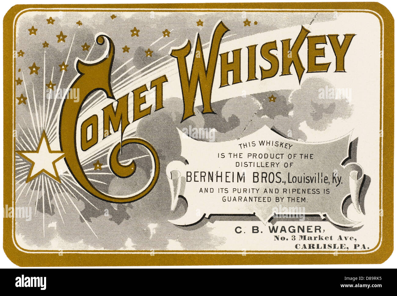 COMET WHISKEY LABEL Stock Photo - Alamy