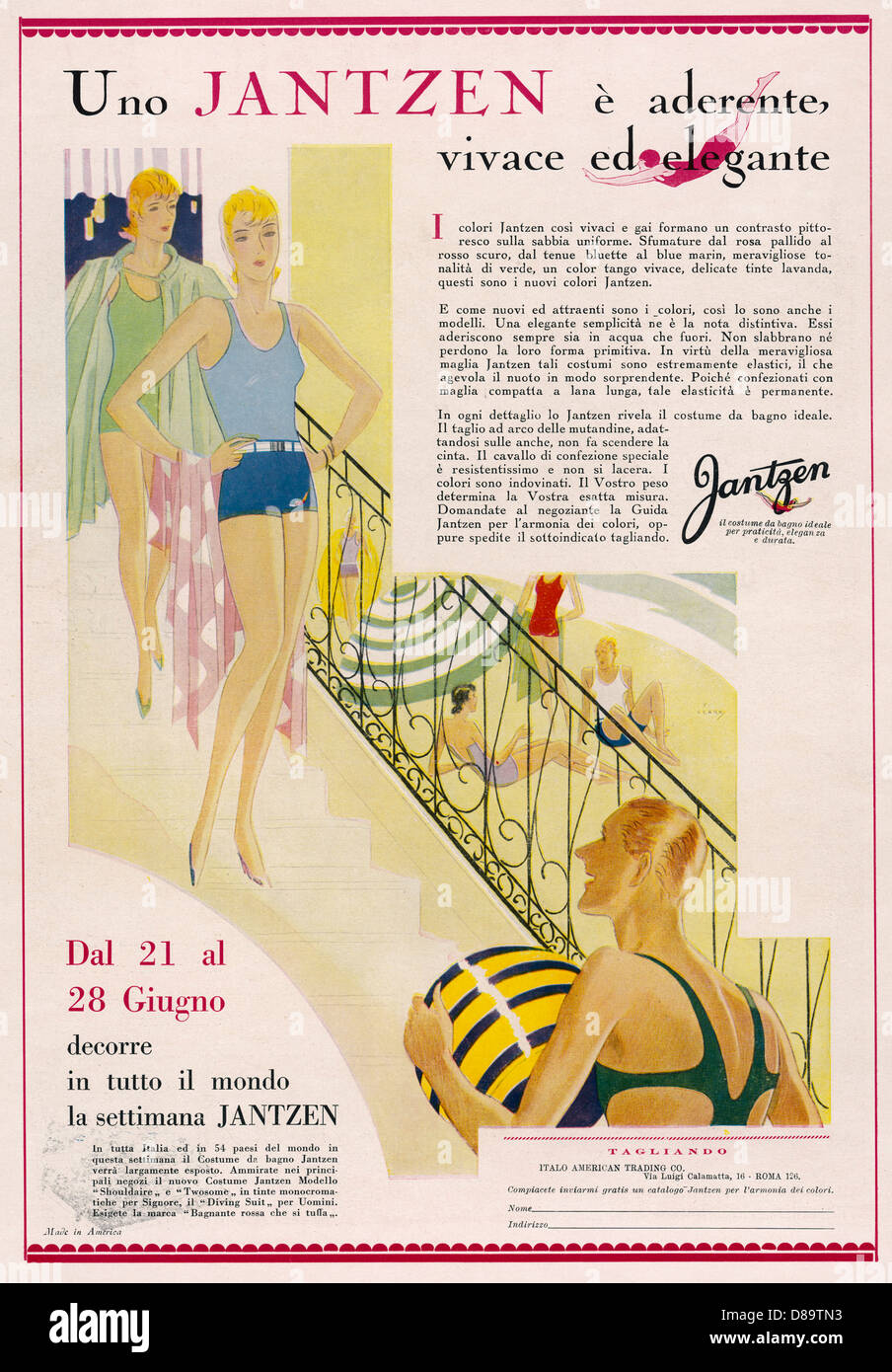 Advert for Jantzen swimwear 1930 Stock Photo - Alamy